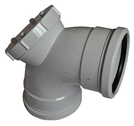 City Plumbing Ltd. 110Mm 90° Double Socket Access Bend Pushfit Solvent Grey