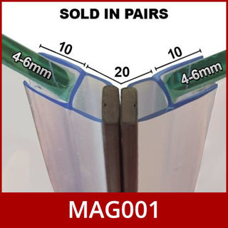 City Plumbing Ltd. 2 Metre 6mm Glass Magnetic Door Seal (Pair)