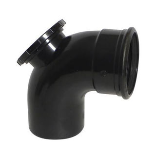 City Plumbing Ltd. 110Mm 90° Single Socket Access Bend Pushfit Black