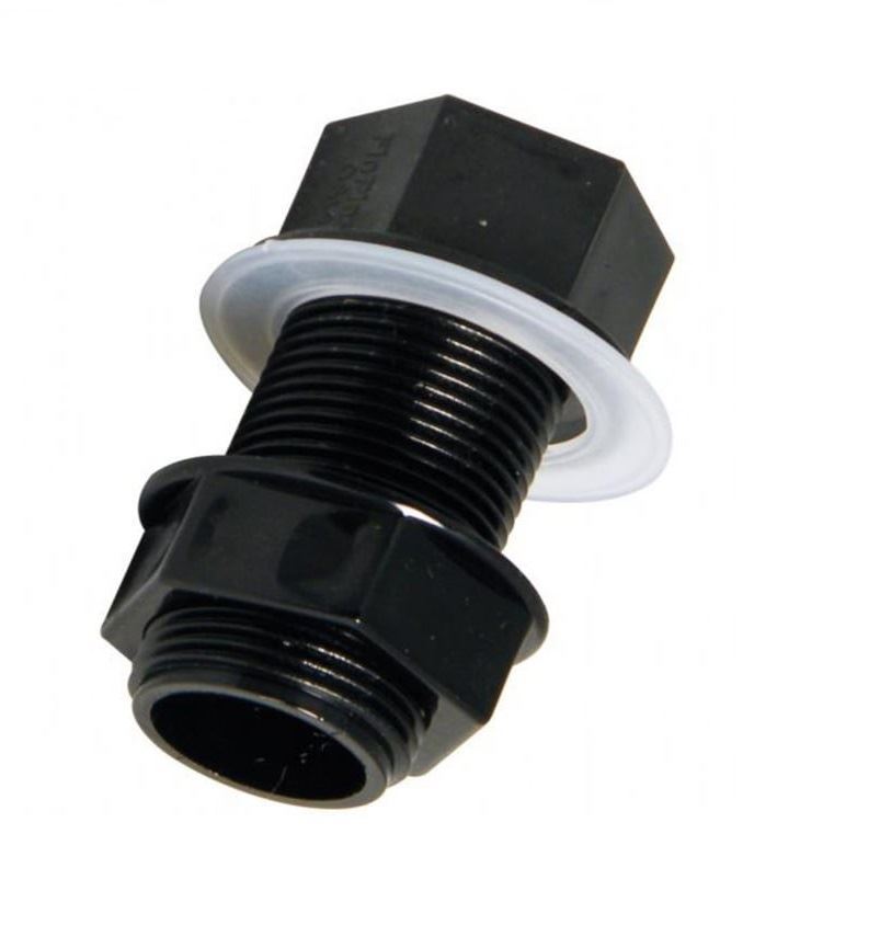 City Plumbing Ltd. Overflow Straight Compression Tank Connector Black